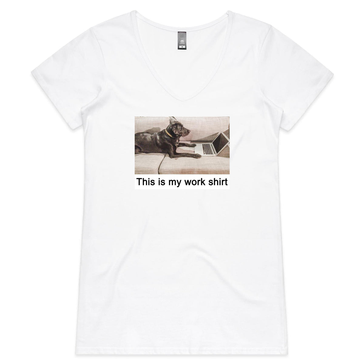 This is my work shirt, women's V neck. | Black Lab Coffee