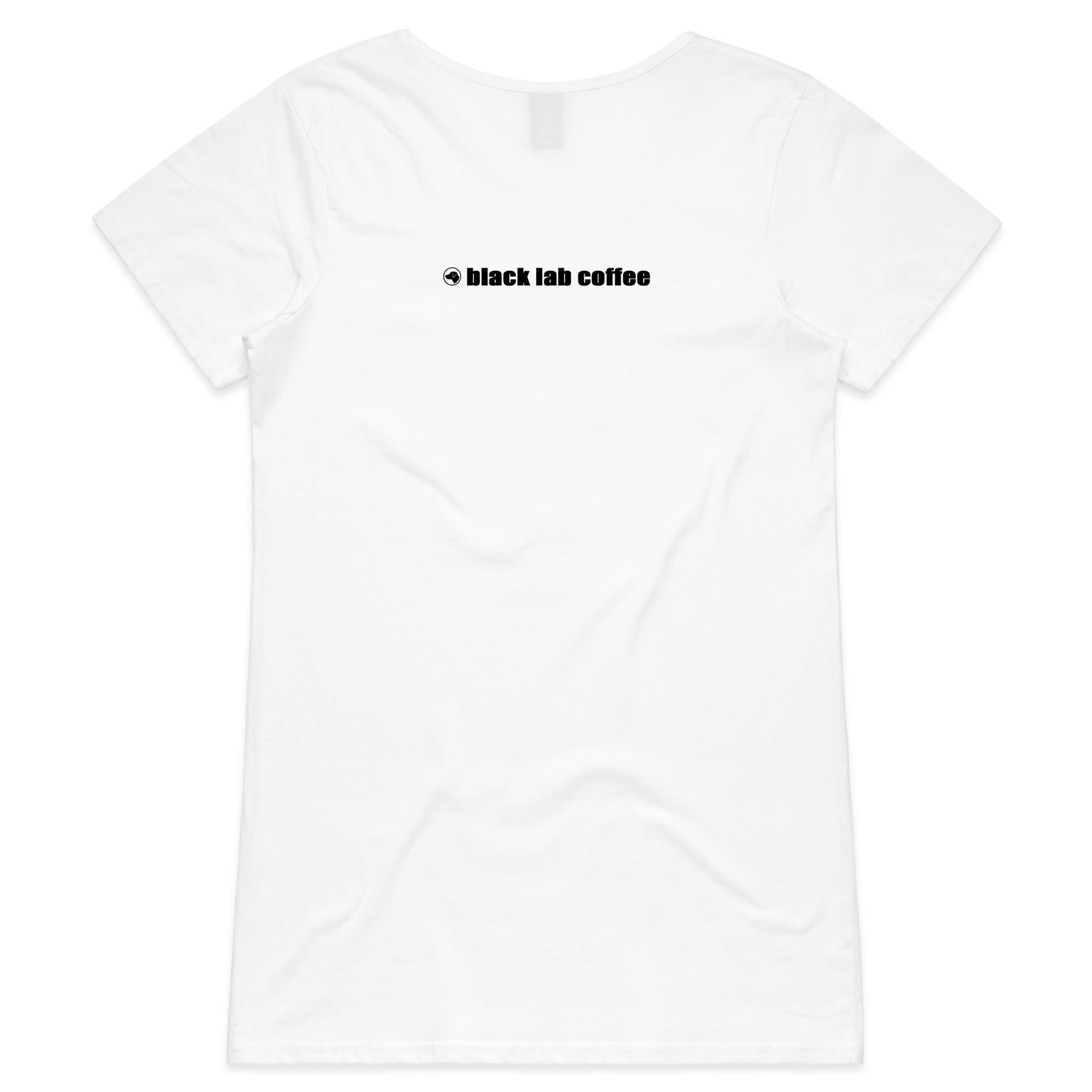 This is my work shirt, women's V neck. | Black Lab Coffee